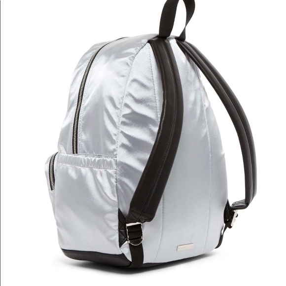 Steve Madden | Bags | Madden Girl Satin Backpack Wglitter Decalsilver ...